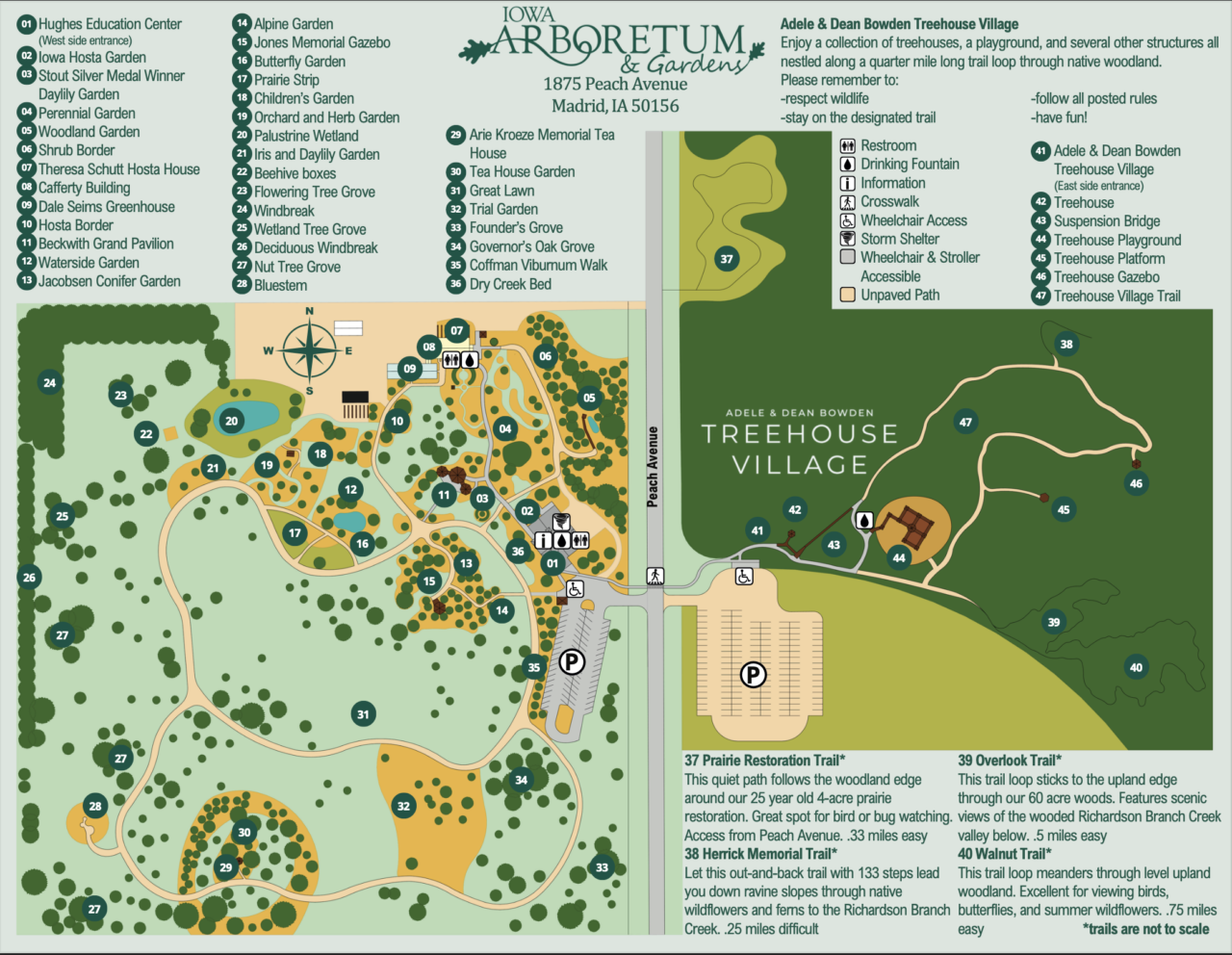Map|Iowa Arboretum & Gardens